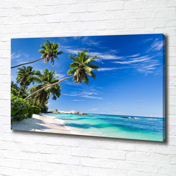 Haus am Meer Leinwanddruck - Wandkunst - Drucke auf Leinwand - 100X70 Bild Bildthema: Tropischer ...